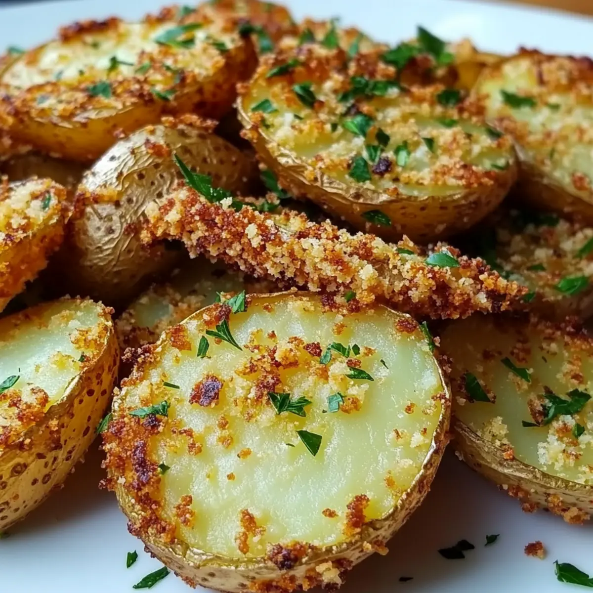 Easy Crispy Parmesan Crusted Baby Potatoes - Irresistibly Delicious