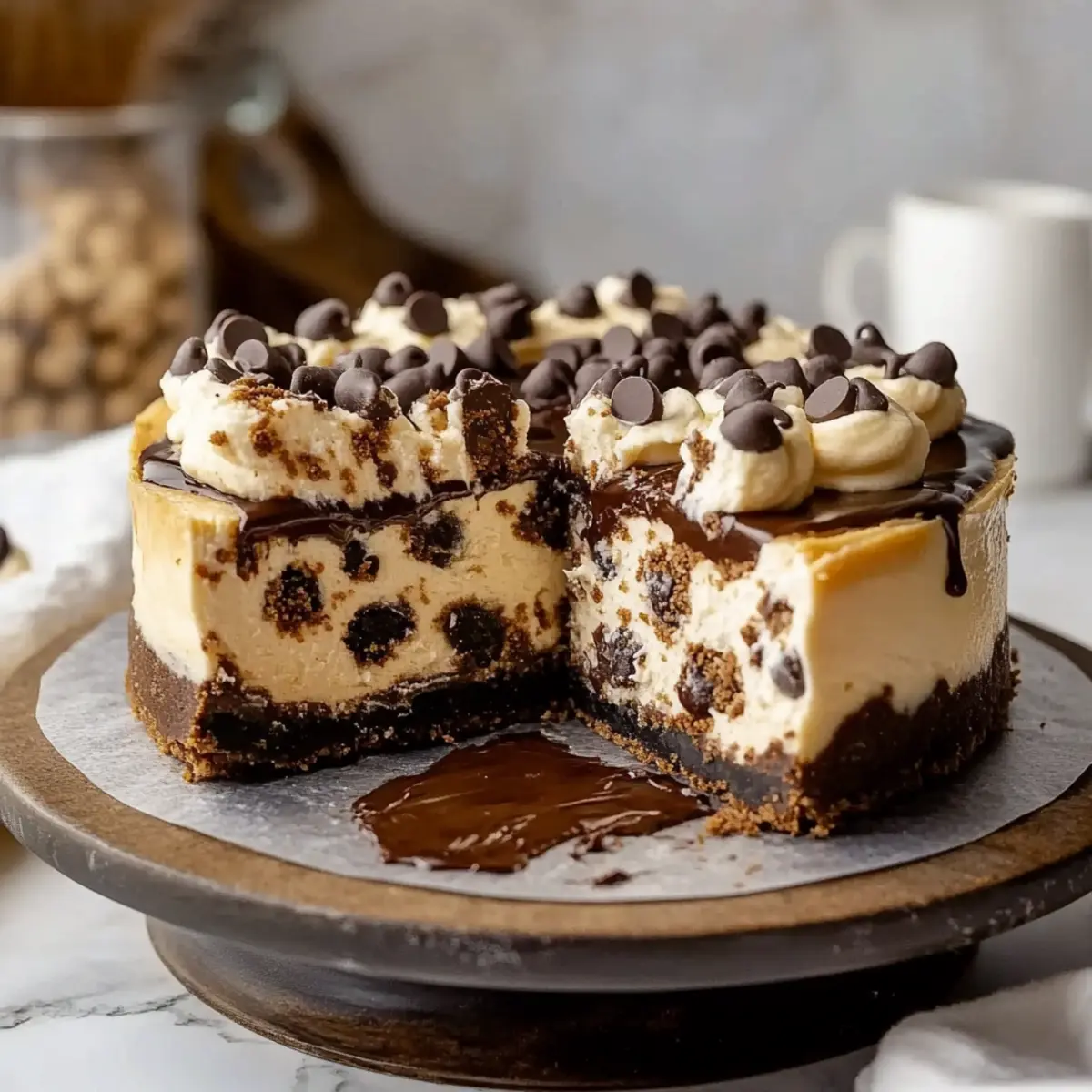 Irresistible Chocolate Chip Cookie Dough Cheesecake Delight