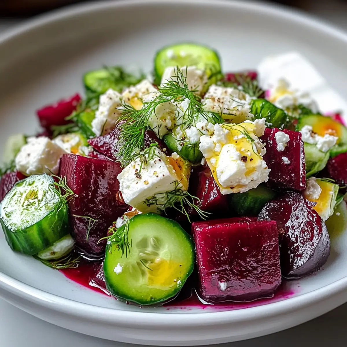 Delicious Beet Salad with Feta, Cucumbers & Dill Bliss