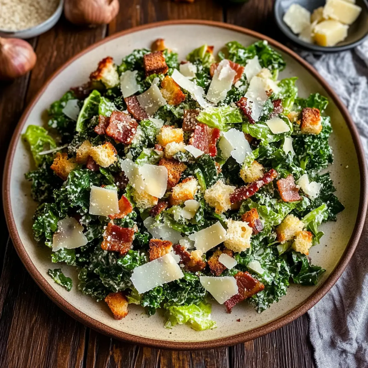 Irresistible Roasted Garlic & Kale Caesar Salad: Festive Delight